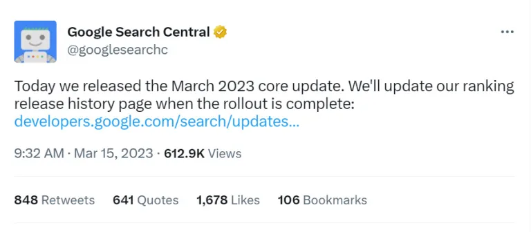 March 2023 Google Broad Core Update